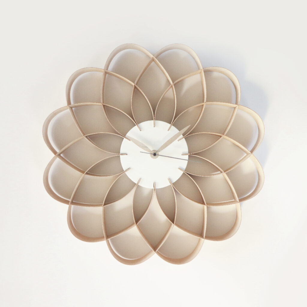 White ‘Flower’ Clock – The Works